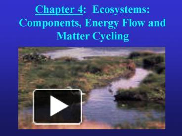 Chapter 4: Ecosystems: Components, Energy Flow and Matter Cycling ...