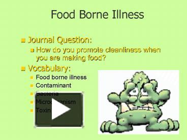 PPT – Food Borne Illness PowerPoint presentation | free to download ...