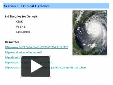 Section 6: Tropical Cyclones presentation | free to download