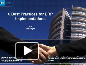 6 Best practices for ERP Implementations presentation | free to download