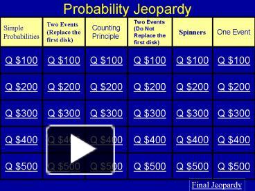 Probability Jeopardy presentation | free to view