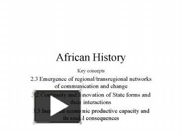 African History presentation | free to download