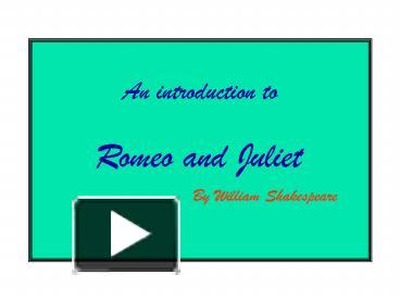 Romeo and Juliet presentation | free to download