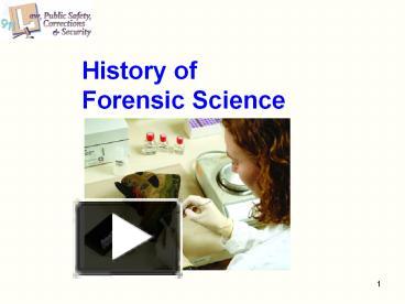 History of Forensic Science presentation | free to download
