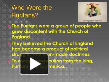 Who Were the Puritans? presentation | free to download