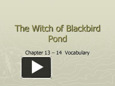 The Witch of Blackbird Pond presentation | free to download