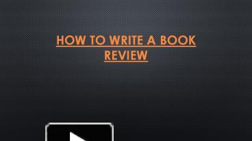 How To Write A Book Review presentation | free to download