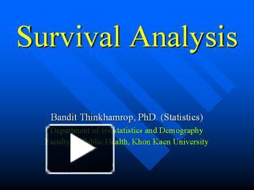Survival Analysis presentation | free to download