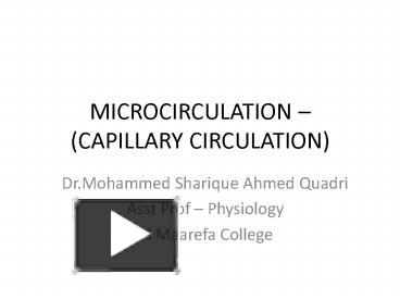 MICROCIRCULATION presentation | free to download