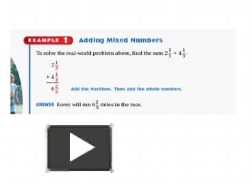 PPT – Adding Mixed Numbers PowerPoint presentation | free to download ...