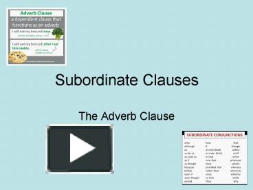 Subordinate Clauses presentation | free to view