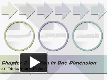 Chapter 2 - Motion in One Dimension presentation | free to view
