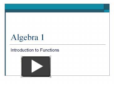 Algebra 1 presentation | free to download