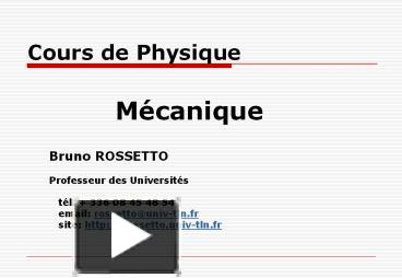 Cours de Physique presentation | free to view