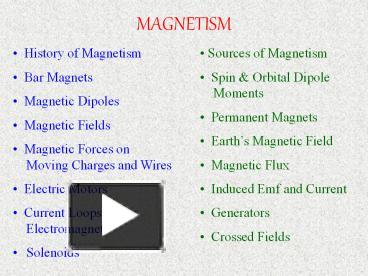 BASICS OF MAGNETISM presentation | free to download