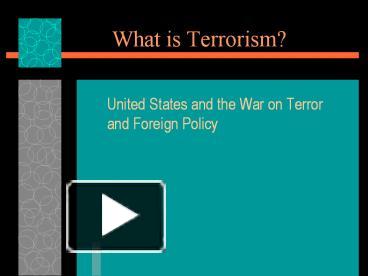 What is Terrorism? presentation | free to download