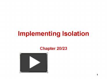 Implementing Isolation presentation | free to download
