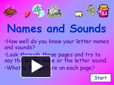 Names and Sounds presentation | free to view
