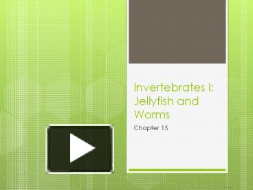 PPT – Invertebrates I: Jellyfish and Worms PowerPoint presentation ...