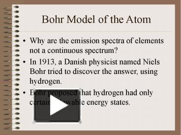 Bohr Model of the Atom presentation | free to download
