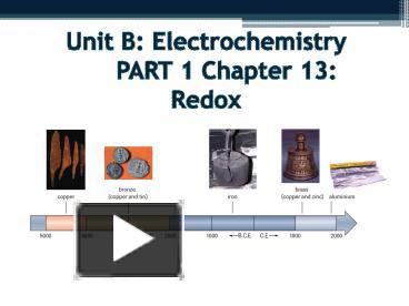 Unit B: Electrochemistry PART 1 Chapter 13: Redox presentation | free ...