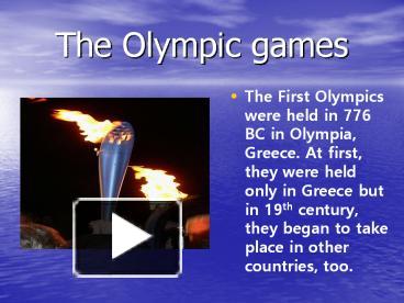 The Olympic games presentation | free to download