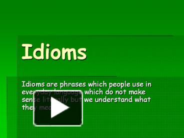 Idioms presentation | free to download