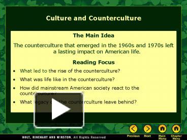 PPT – Culture and Counterculture PowerPoint presentation | free to view ...