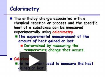 Calorimetry presentation | free to view