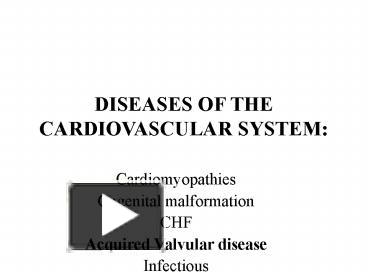 DISEASES OF THE CARDIOVASCULAR SYSTEM: presentation | free to download