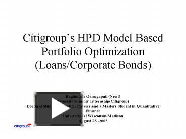 Citigroup presentation | free to view
