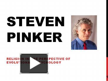 Steven Pinker presentation | free to view