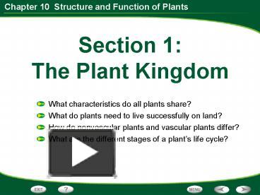 Section 1: The Plant Kingdom presentation | free to view
