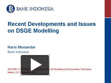 PPT – Recent Developments and Issues on DSGE Modelling PowerPoint presentation | free to ...