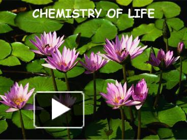 CHEMISTRY OF LIFE presentation | free to download