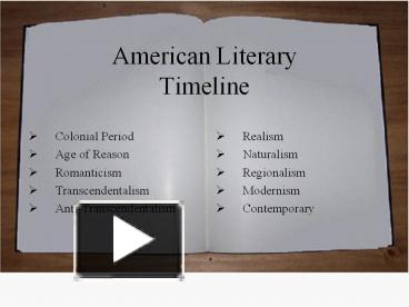 American Literary Timeline presentation | free to view