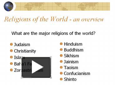 Religions of the World - an overview presentation | free to download