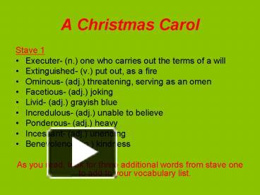 A Christmas Carol presentation | free to view