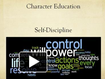 Character Education Self-Discipline presentation | free to view