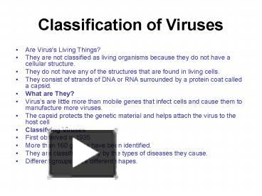 Classification of Viruses presentation | free to download