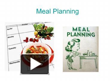 Meal Planning presentation | free to view