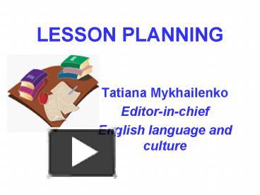 LESSON PLANNING presentation | free to download