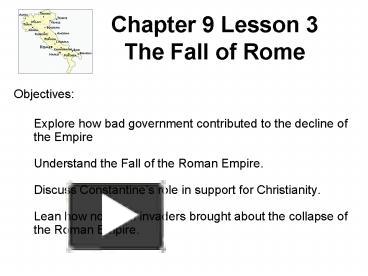 PPT – Chapter 9 Lesson 3 The Fall of Rome PowerPoint presentation ...