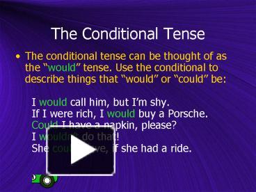 PPT – The Conditional Tense PowerPoint presentation | free to download ...