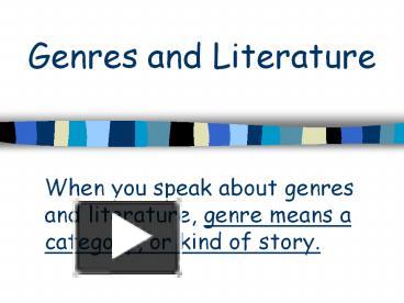 Genres and Literature presentation | free to download