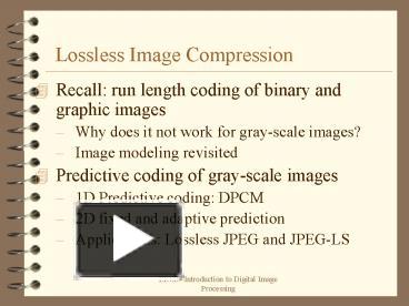 Lossless Image Compression presentation | free to view