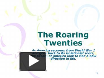 The Roaring Twenties presentation | free to download