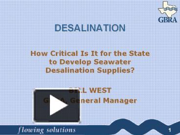 PPT – DESALINATION PowerPoint presentation | free to download - id: 6f8146-YjYxZ