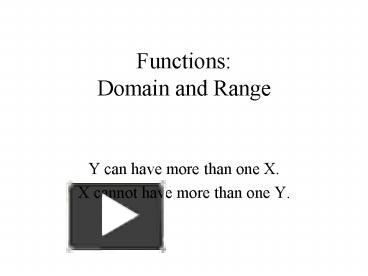 Functions: Domain and Range presentation | free to view