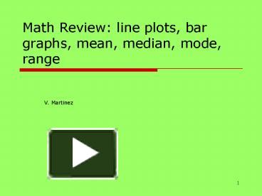 PPT – Math Review: line plots, bar graphs, mean, median, mode, range ...